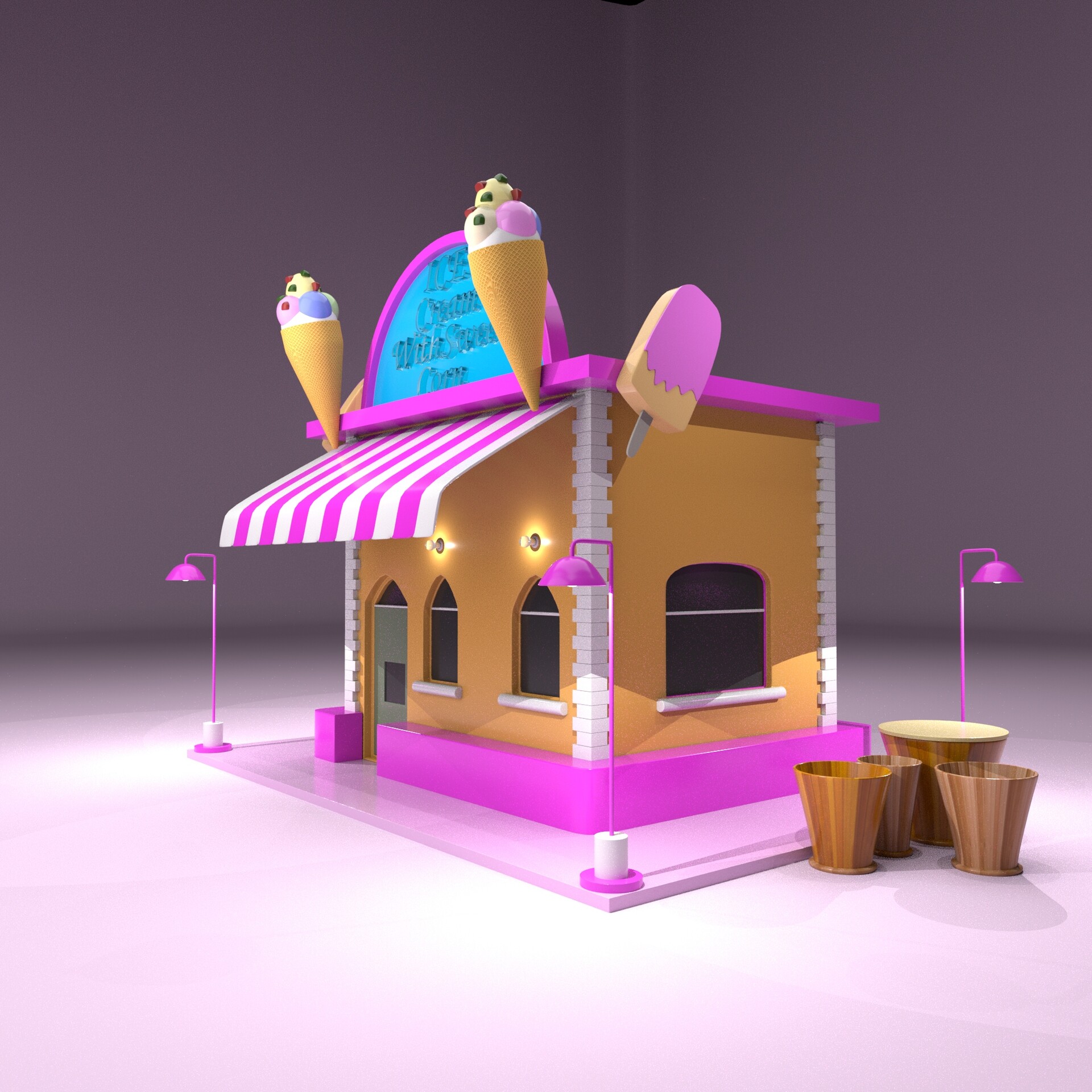 ArtStation - Ice cream Stall Design
