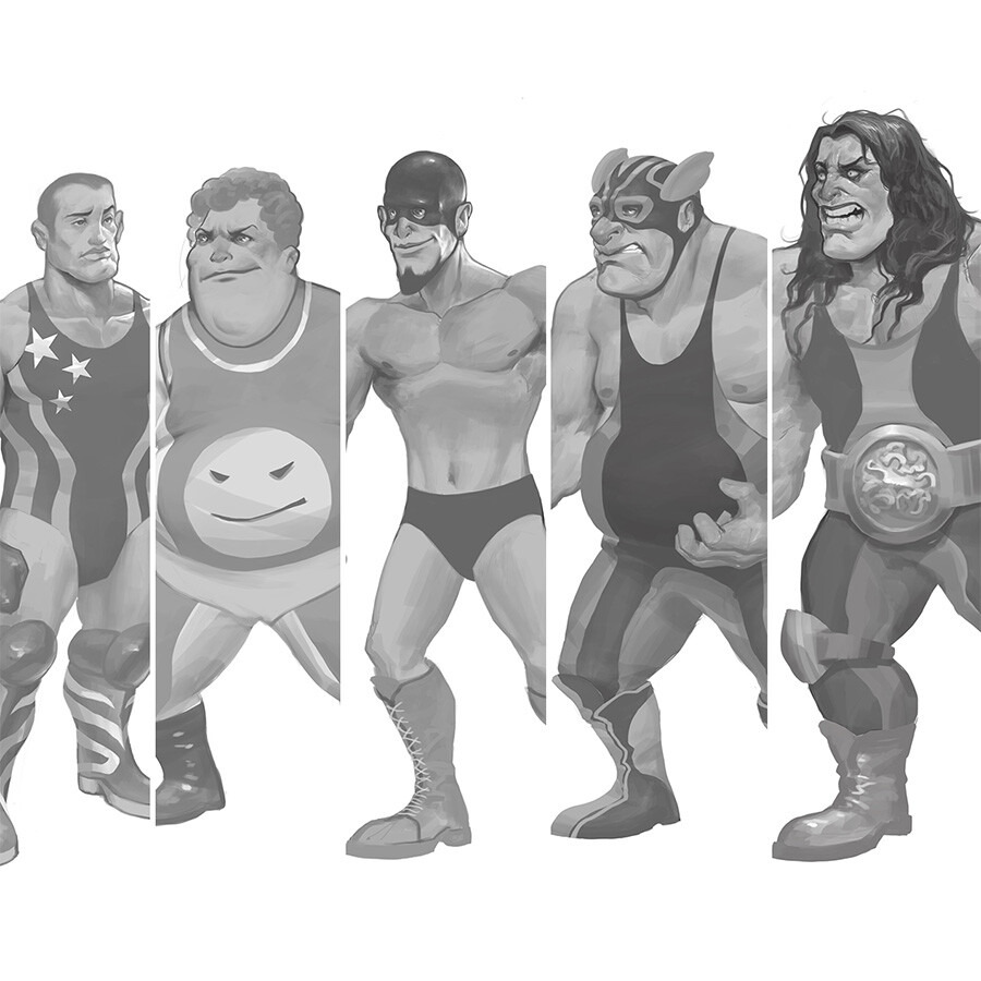 ArtStation - Wrestling characters