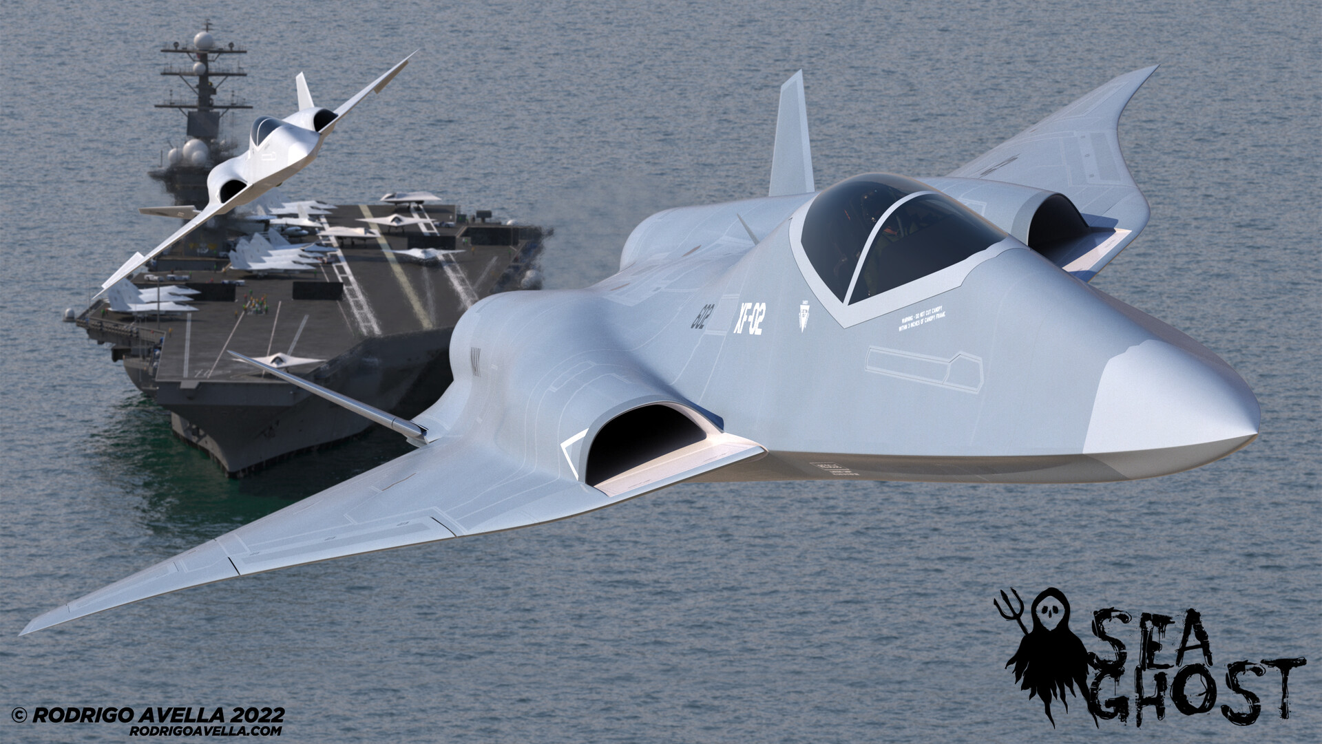 Rodrigo Avella - SEA GHOST- FA-XX Sixth generation fighter concept.