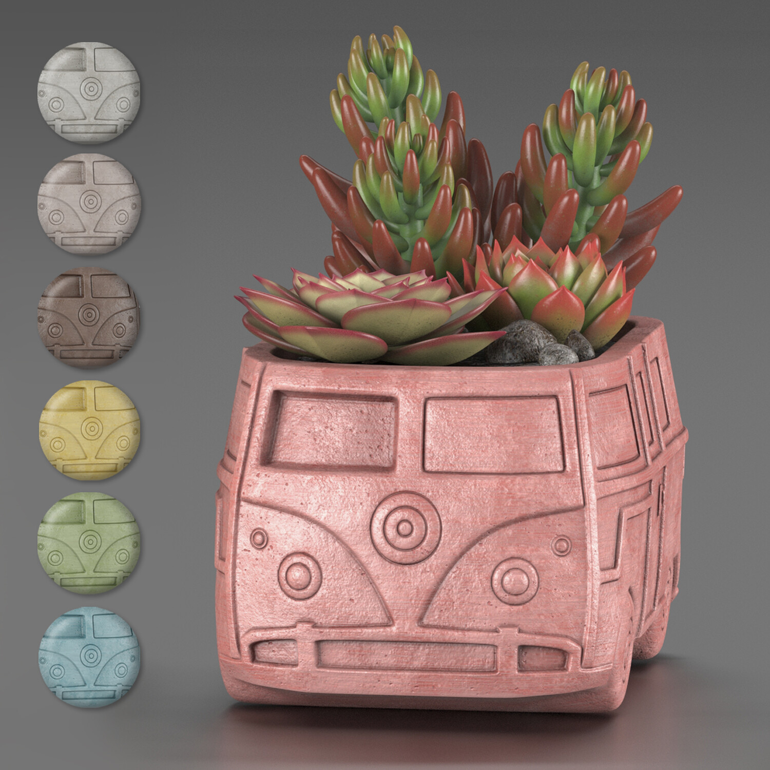 ArtStation - Concrete bus flower pot VW Campervan