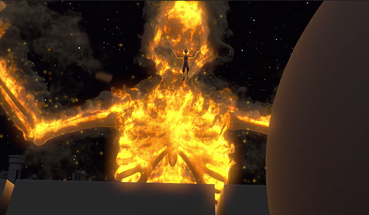 ArtStation - Giant Flaming Skeleton