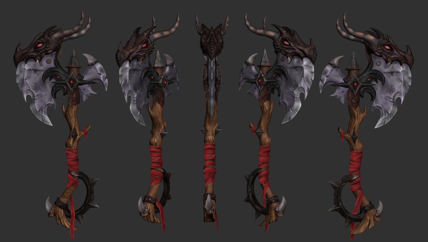 ArtStation - Axe with dragon head