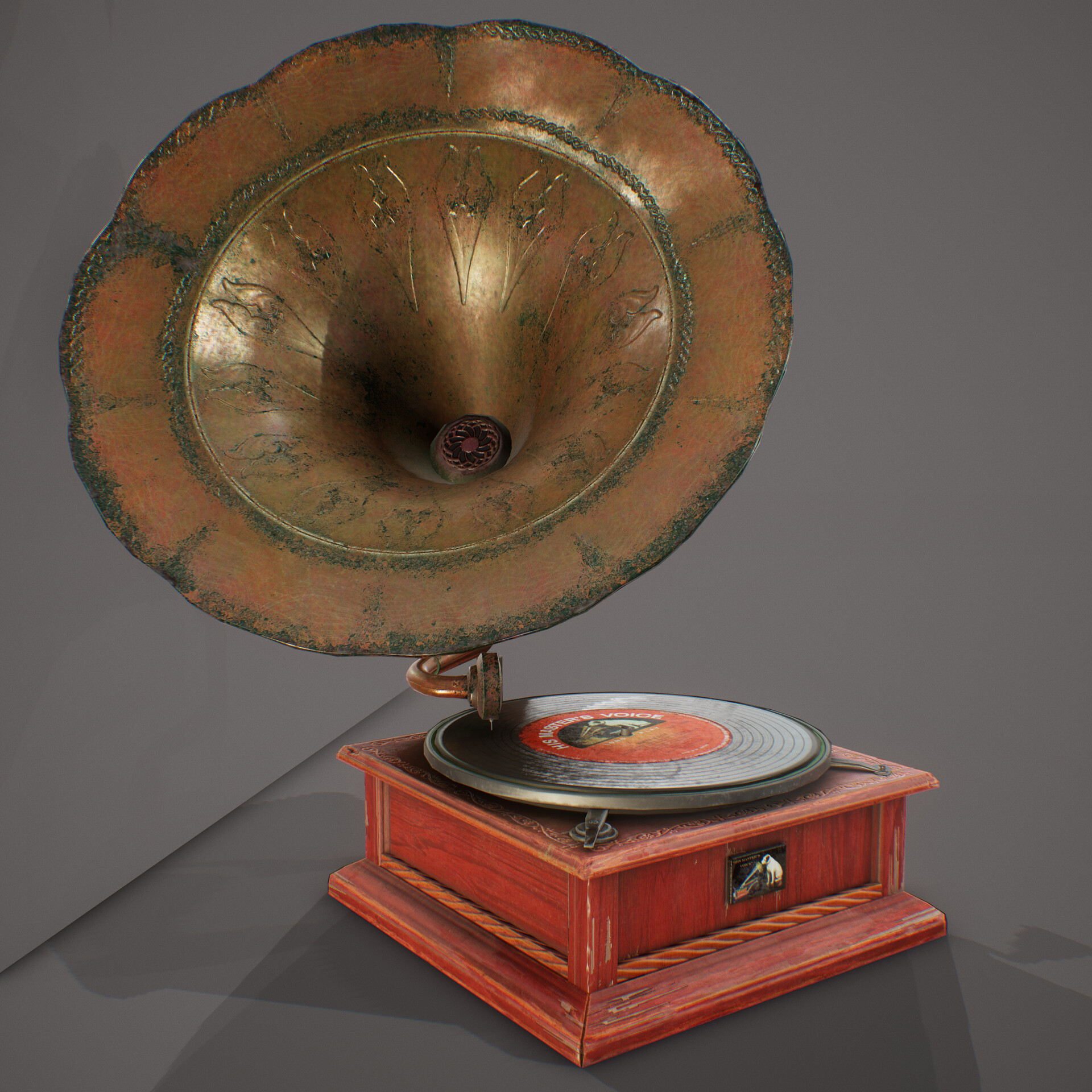 ArtStation - Antique gramophone "His master's voice"
