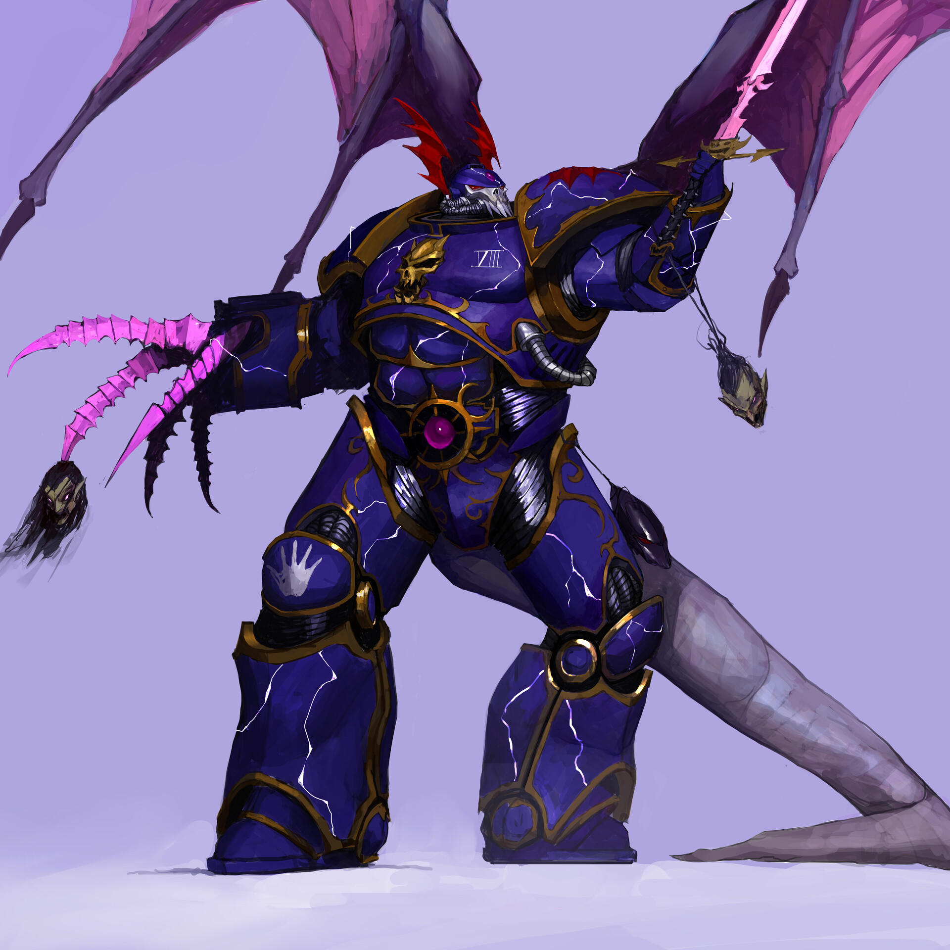 ArtStation - Arkyr Malivaris, “The Talon Of Bedlam", Night Lords Daemon ...