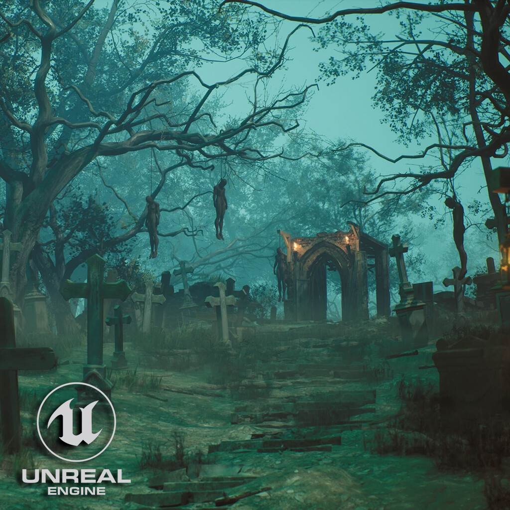 ArtStation - Abandoned Cemetery - UE5 Cinematic Environment