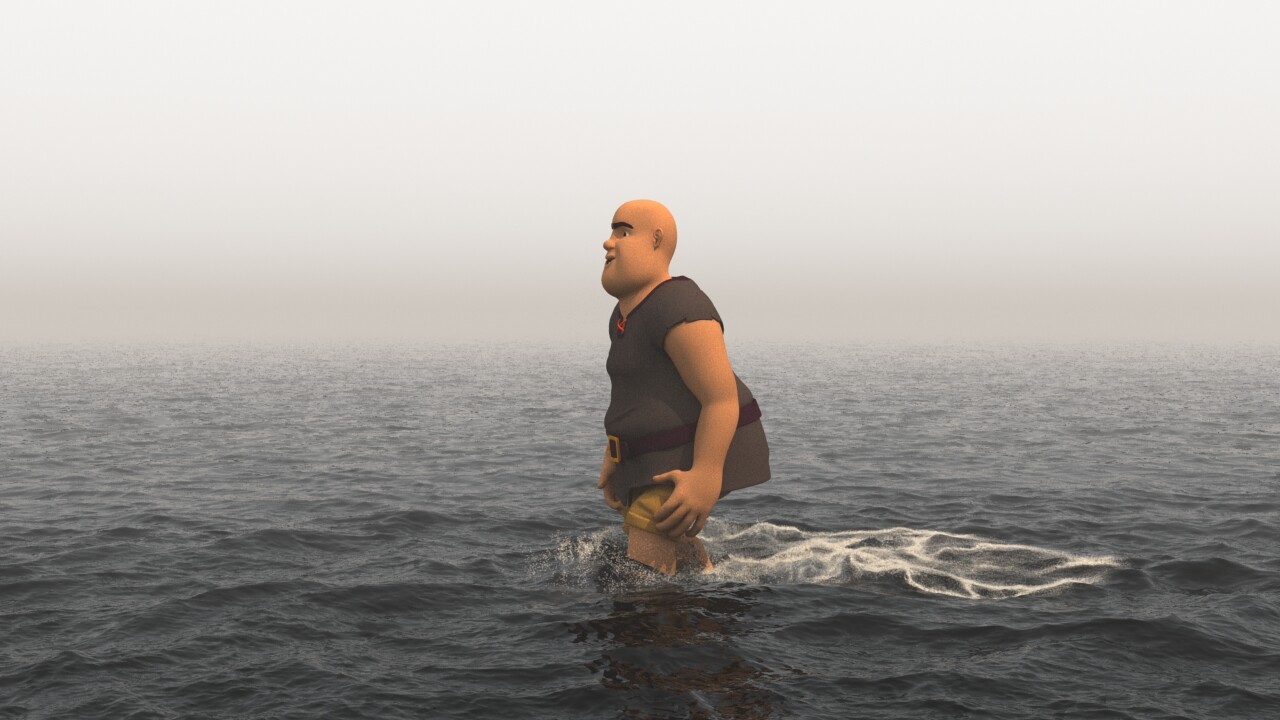 ArtStation - Troll walk in water