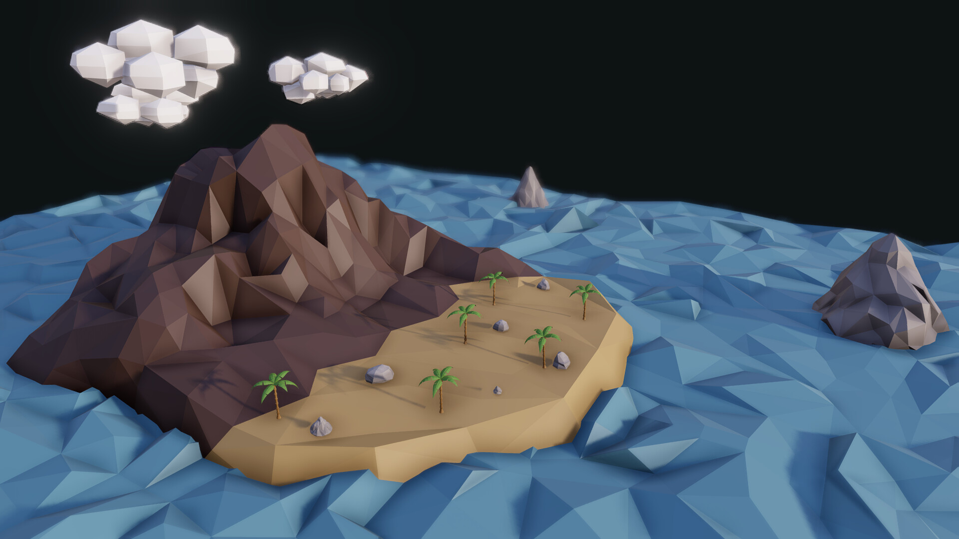 ArtStation - Low Poly Tropical Island