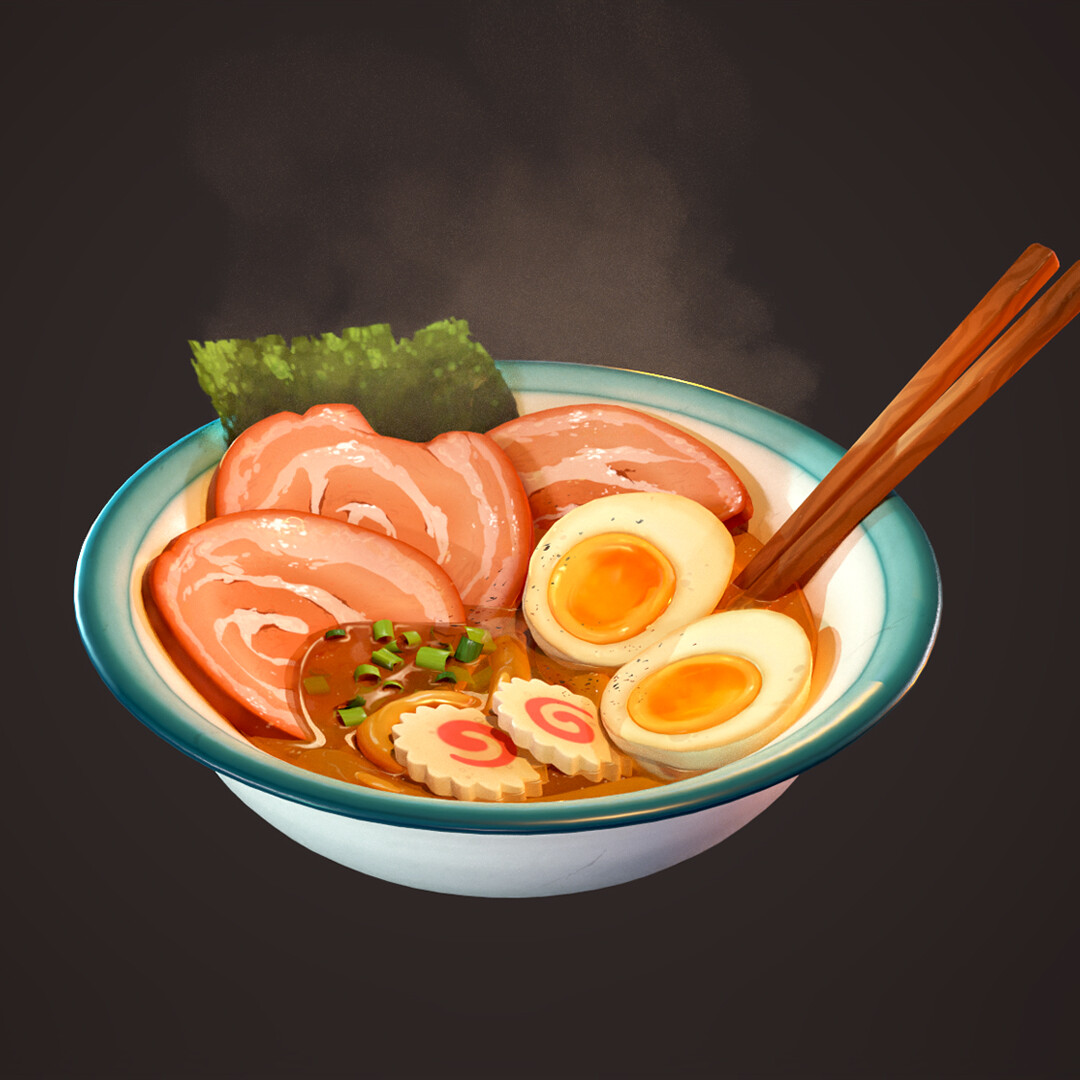 ArtStation - Stylized ramen bowl