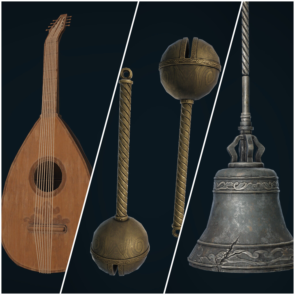 ArtStation - Fantasy Bardic Weapon Set