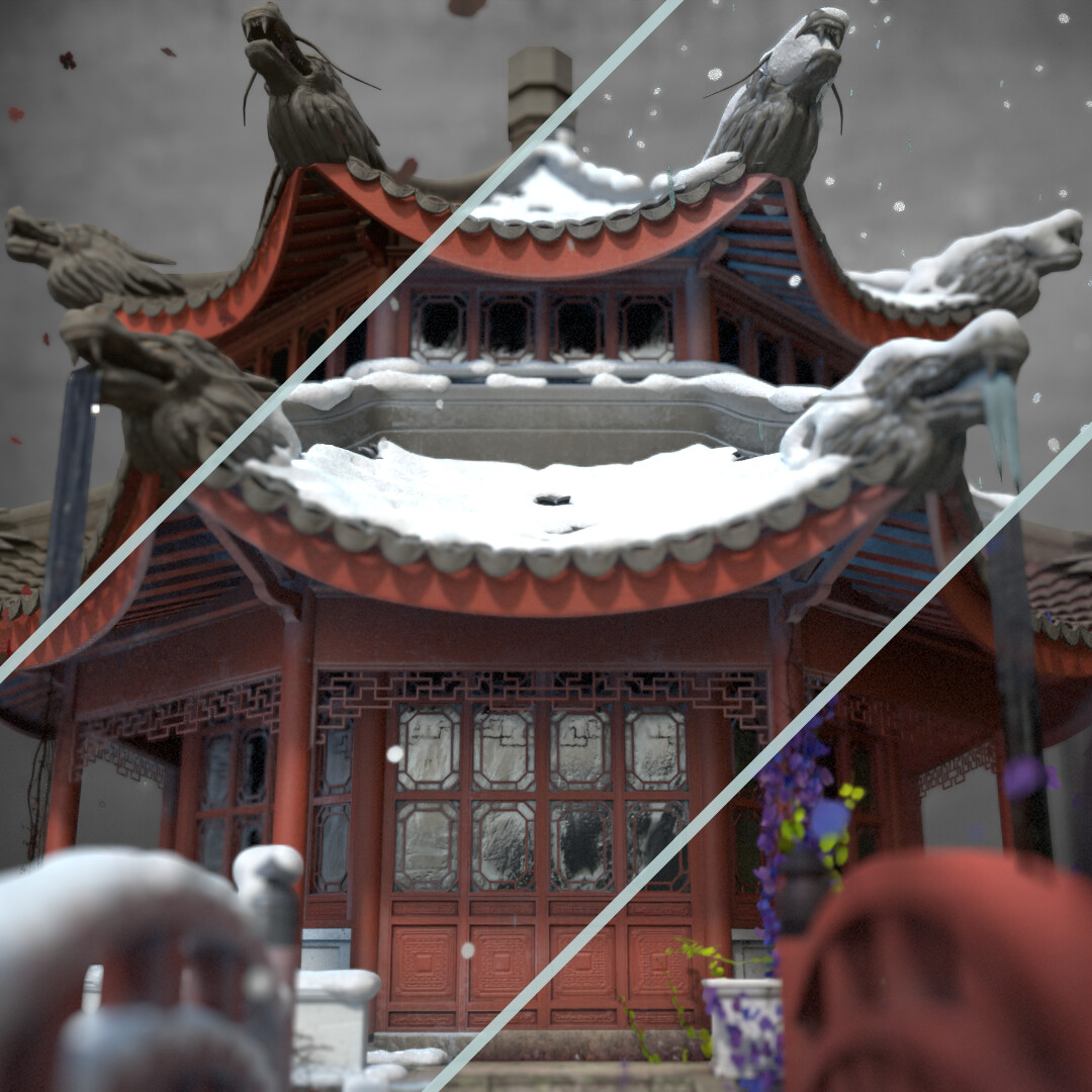 ArtStation - Temple with fountain