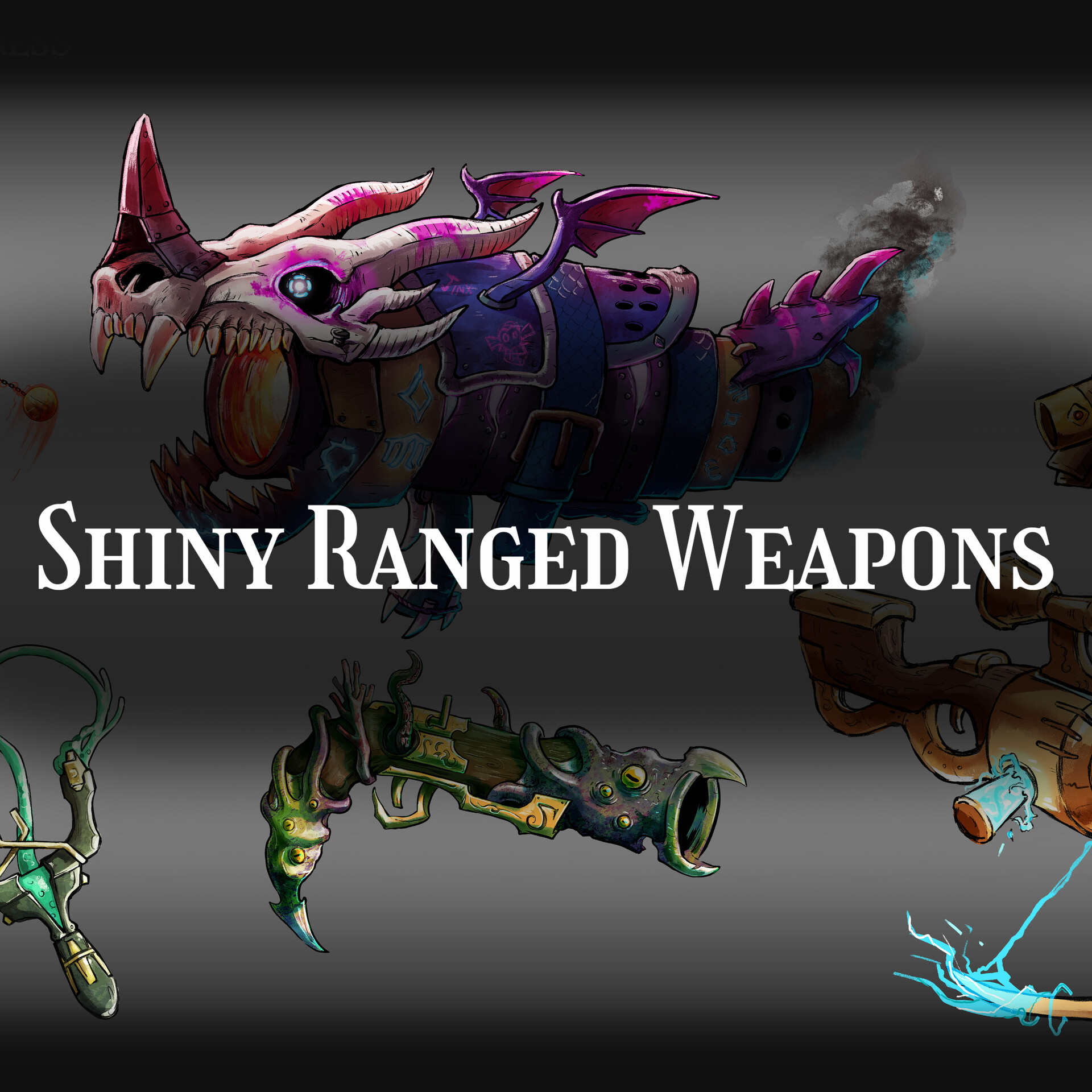 ArtStation - Ranged Weapons by Shiny Press - Prop Design
