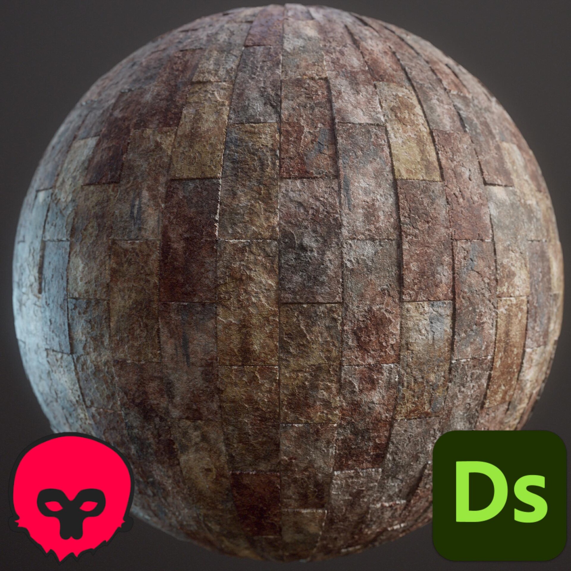 ArtStation - Worn Tiles Wall Material