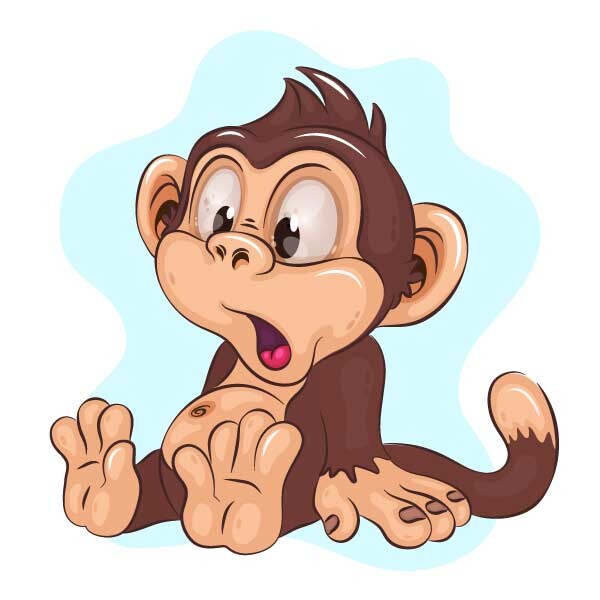 ArtStation - Surprised Cartoon Monkey.