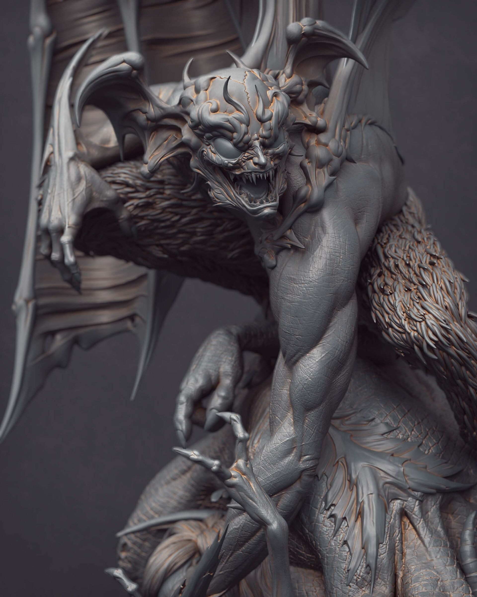 ArtStation - Devilman - Clay renders
