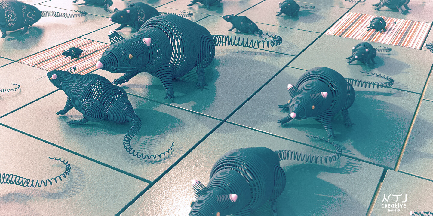 ArtStation - Divider loop animation "Rats"