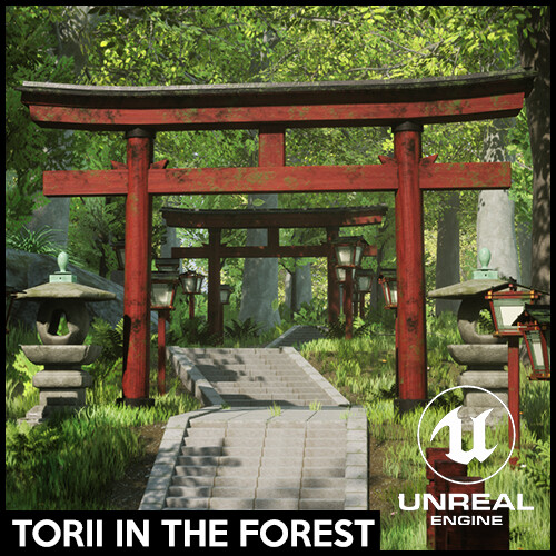 ArtStation - Torii in the forest