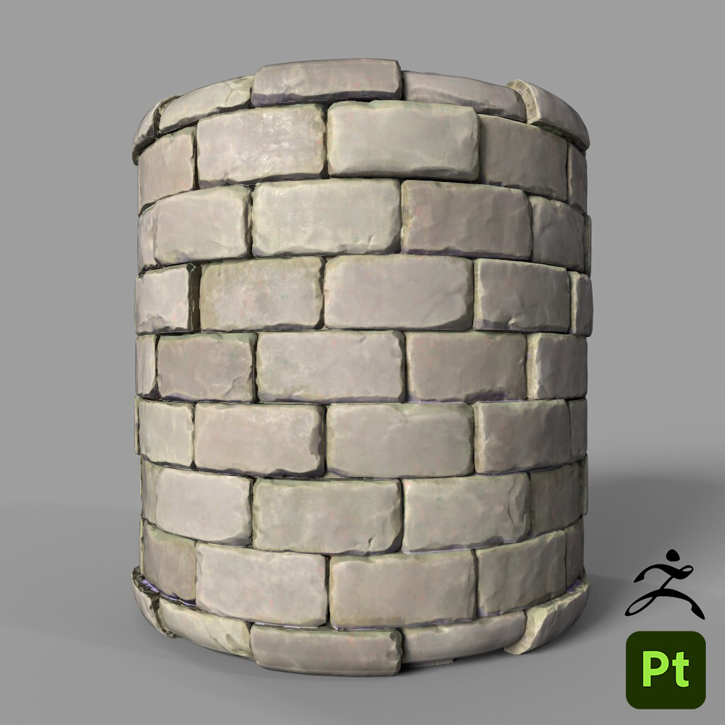 ArtStation - SP_Stylized_brick_tile