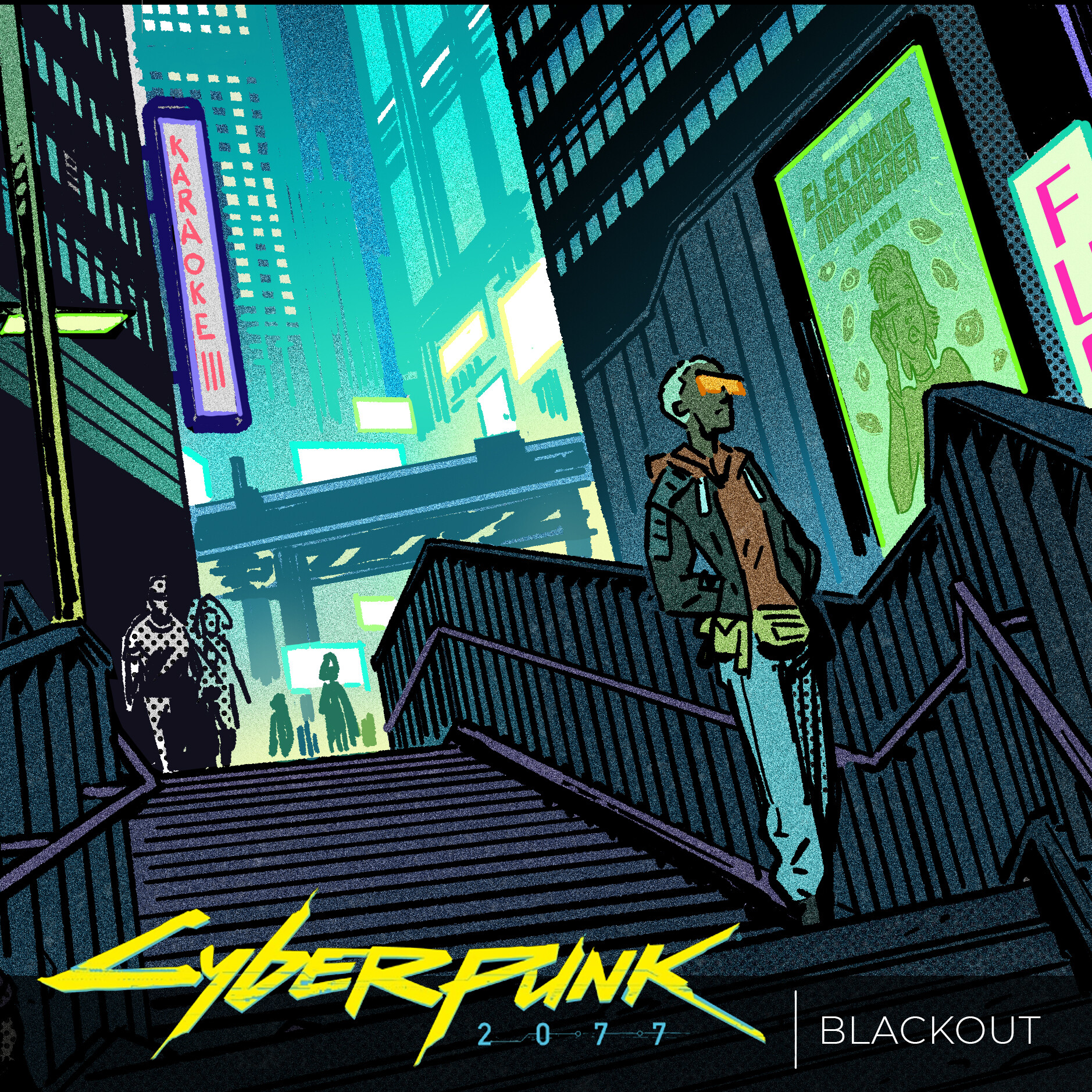 ArtStation - Cyberpunk 2077: Blackout #01- Colour work