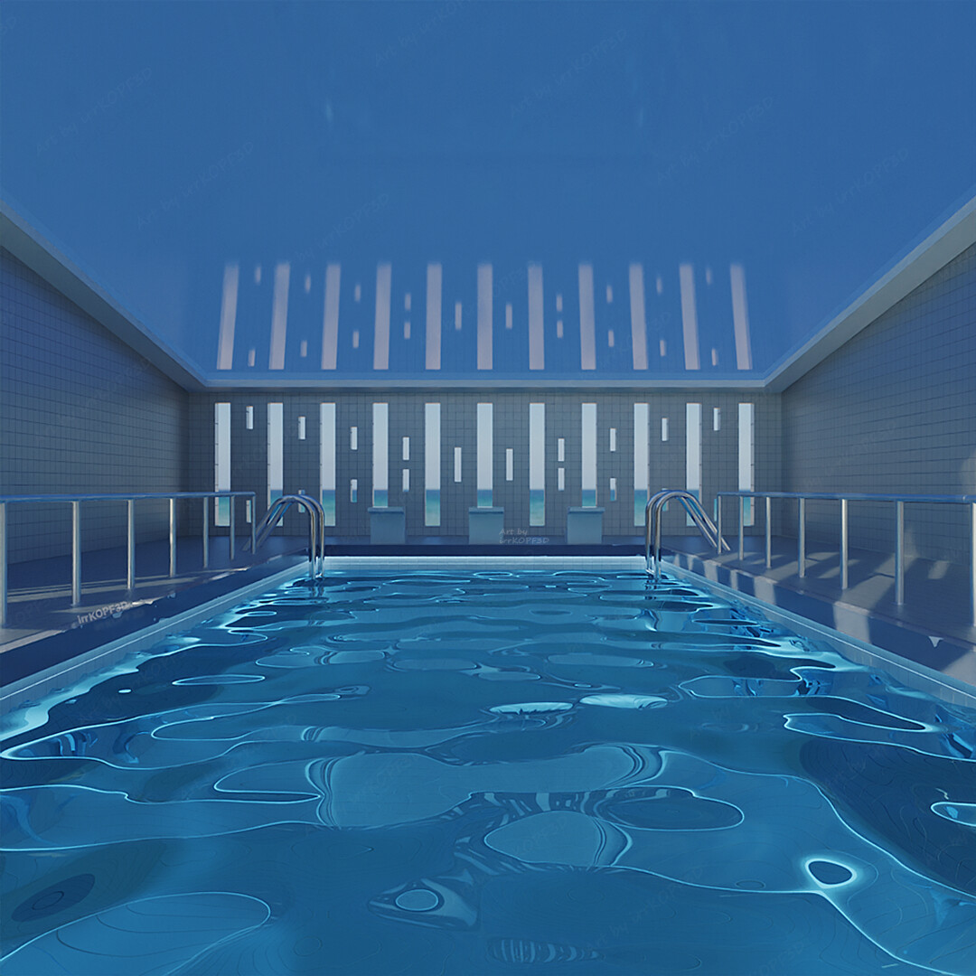 ArtStation - Miami Poolhouse VHS ASMR / art by me / poolrooms / poolcore