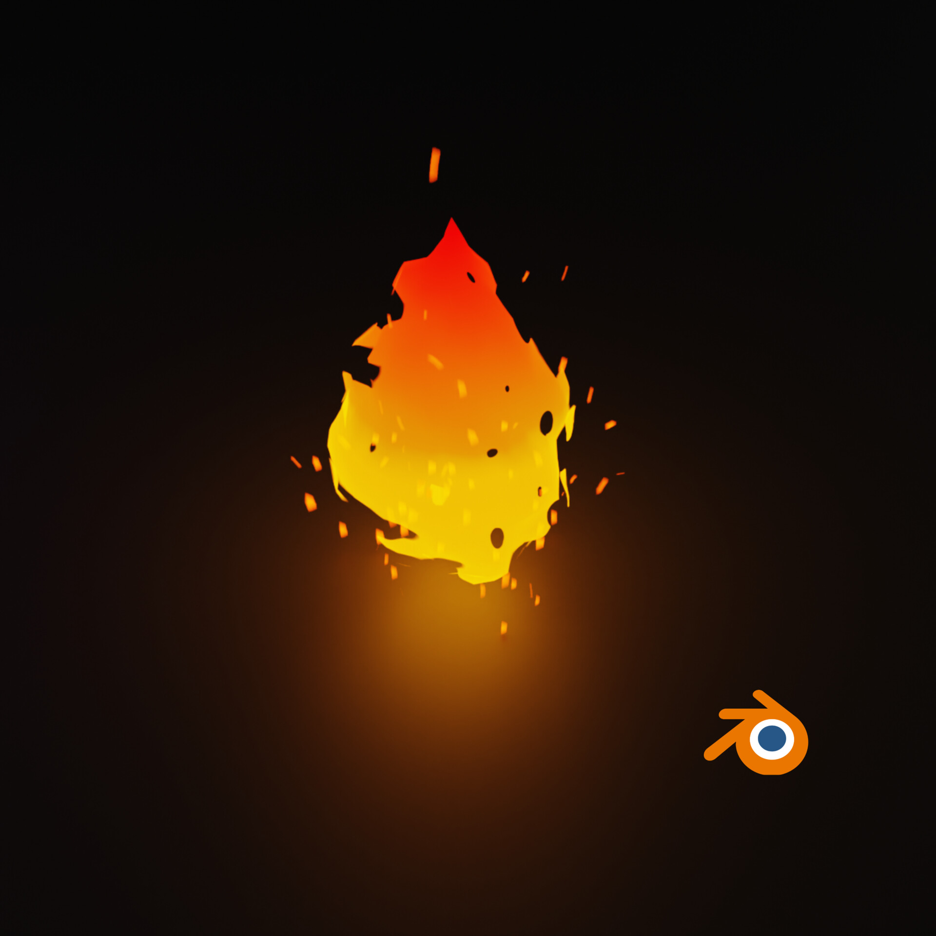 ArtStation - Stylized Mesh Fire 3D Model Animation