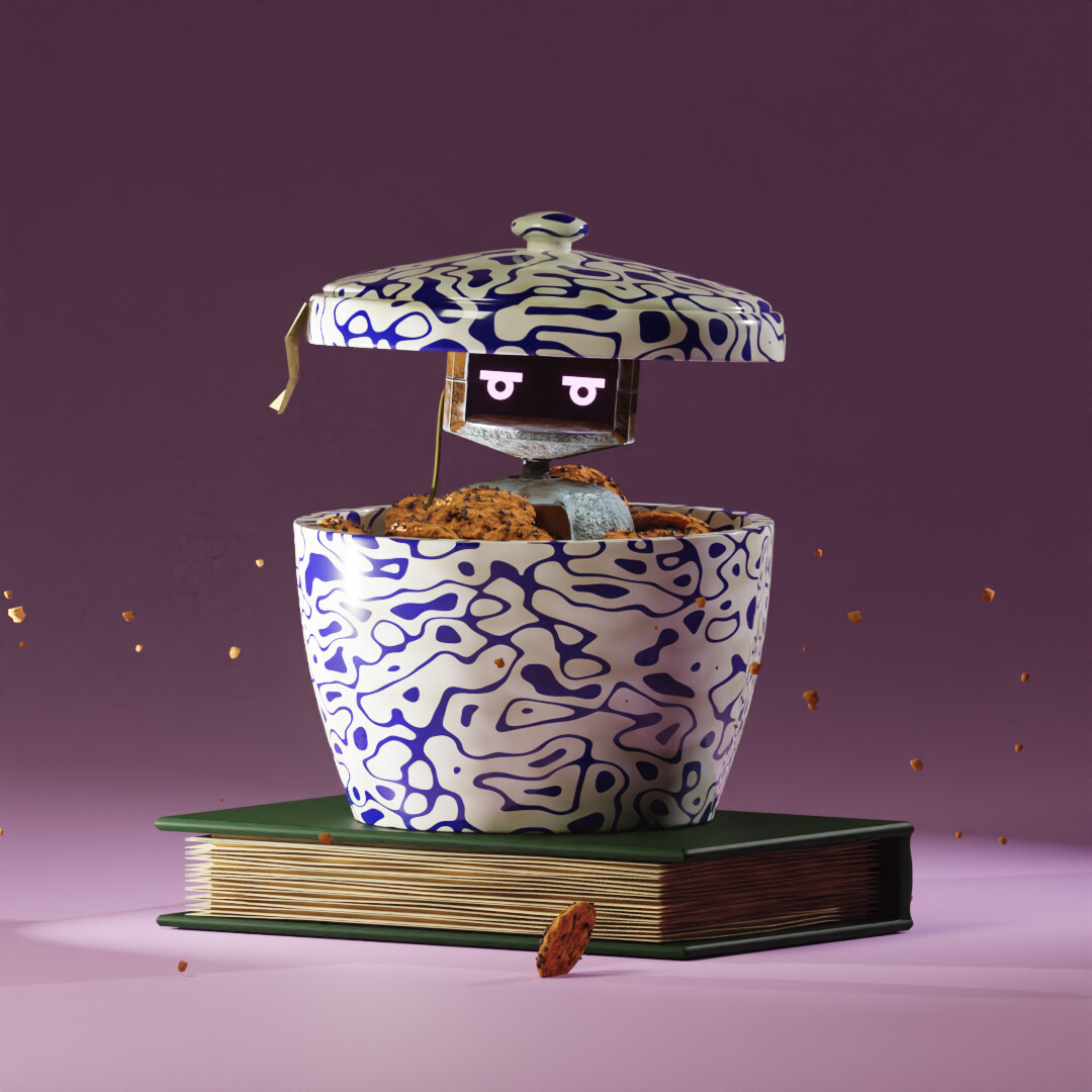 ArtStation - My first Blender animation: A paranoid cookie droid