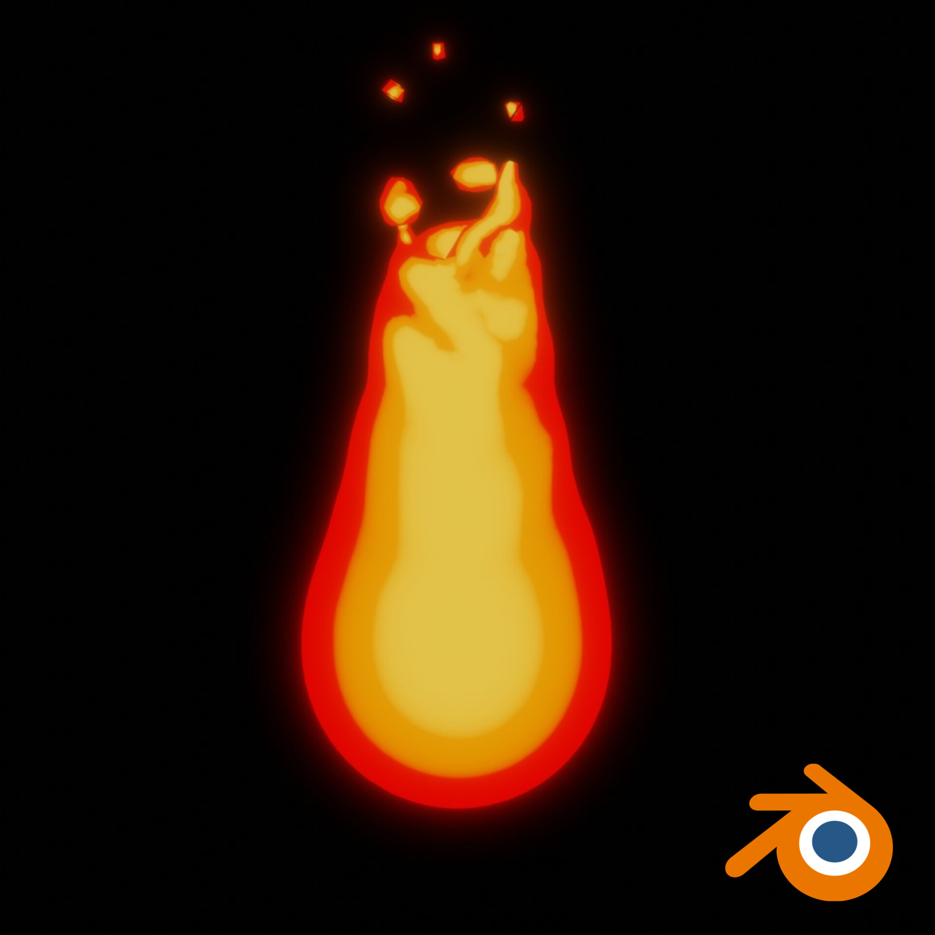 ArtStation - Cartoon Fire 3D Model Animation