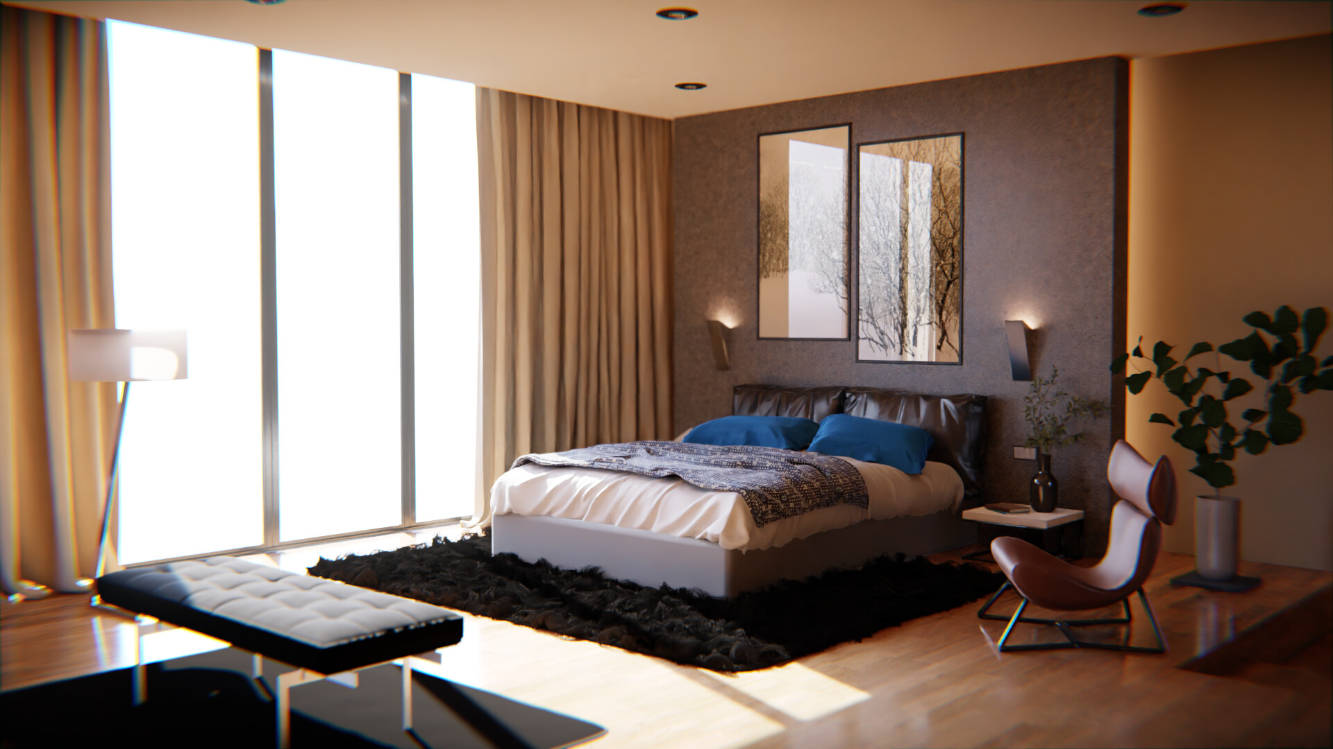 ArtStation - Minimalist Bedroom