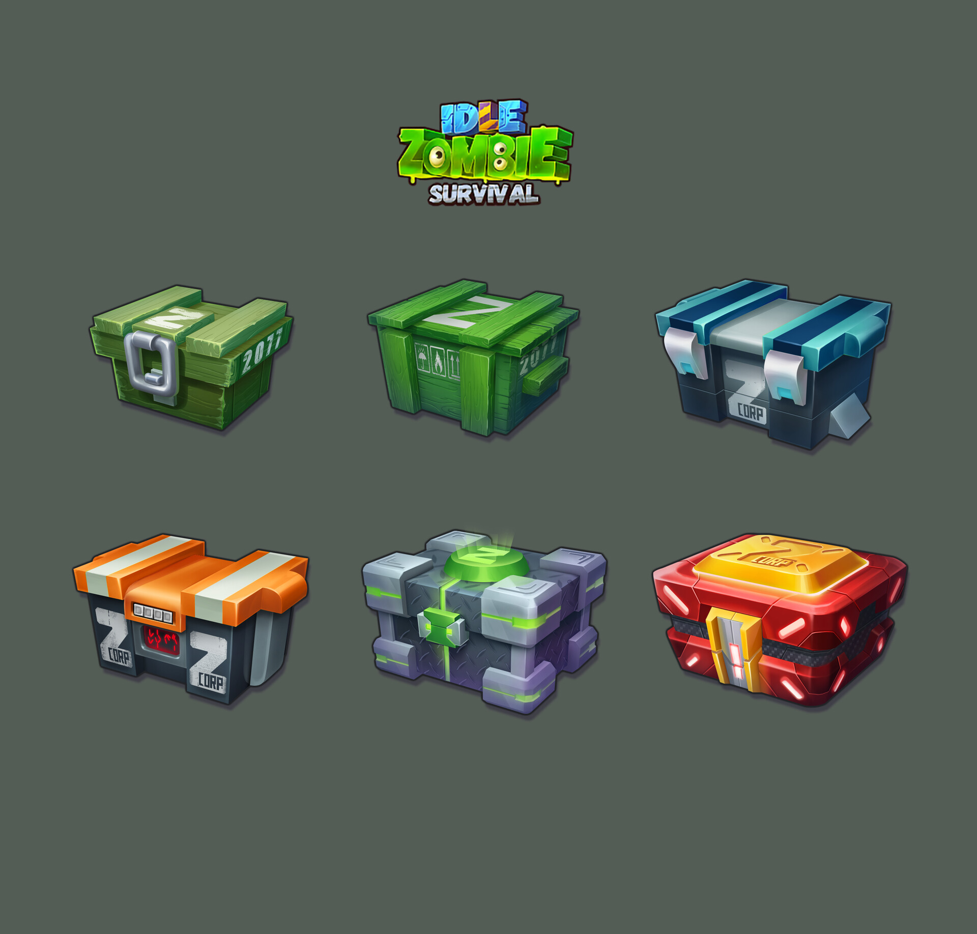 ArtStation - Idle Zombie Survival: chest icons
