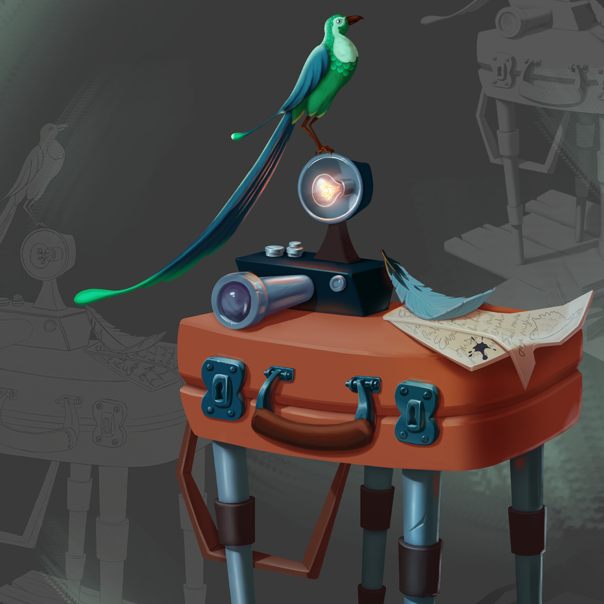 ArtStation - ornithologist's chest