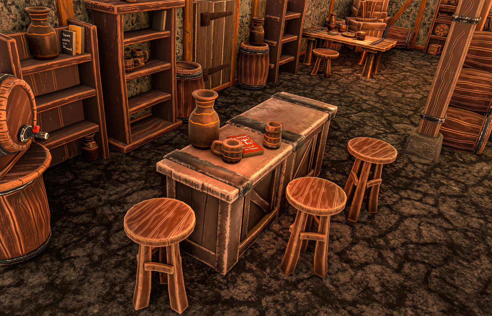 ArtStation - Environment Taverna Low Poly GameReady assets