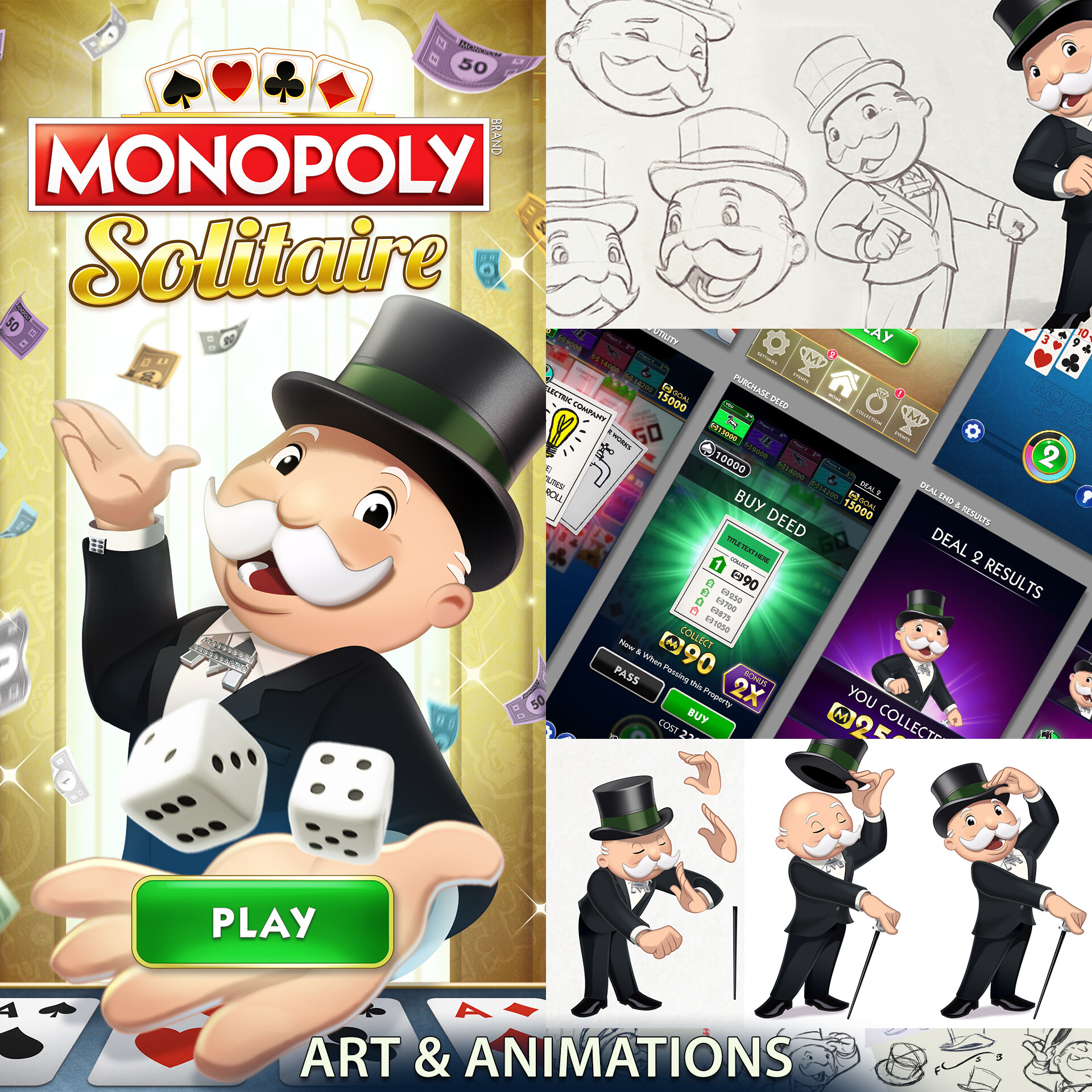ArtStation - Monopoly Solitaire (Mobile Game) Art and Animation