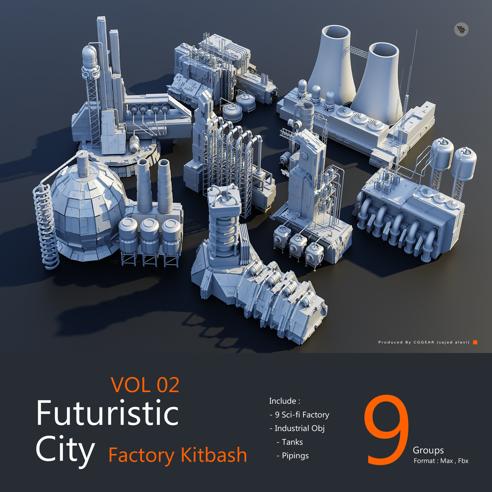 ArtStation - futuristic Factory Kitbash