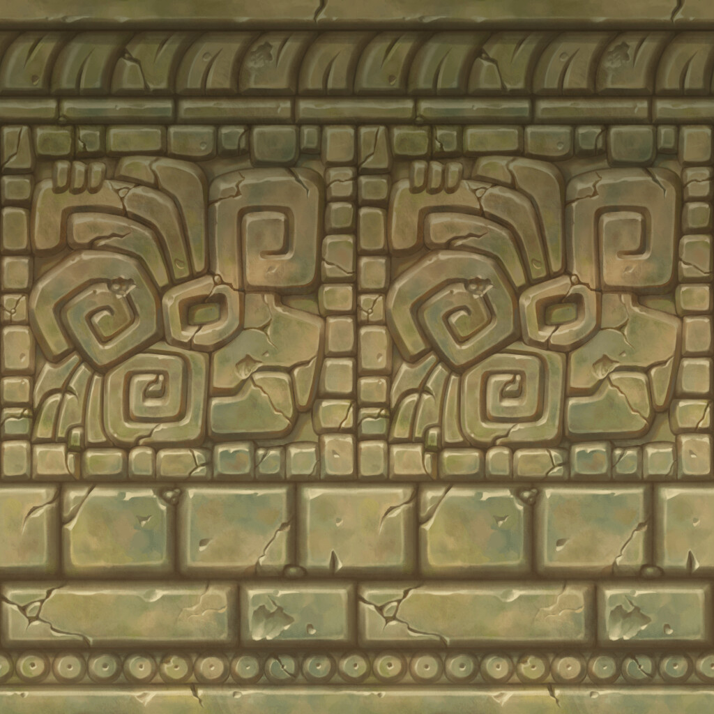 ArtStation - Stone wall trim sheet hand painted