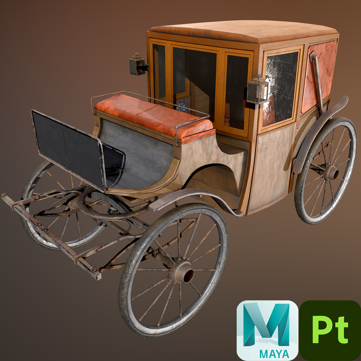 ArtStation - Brougham Carriage - 19 century