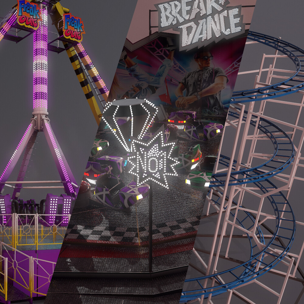 ArtStation - Fairground Ride 3D models - PBR Workflow