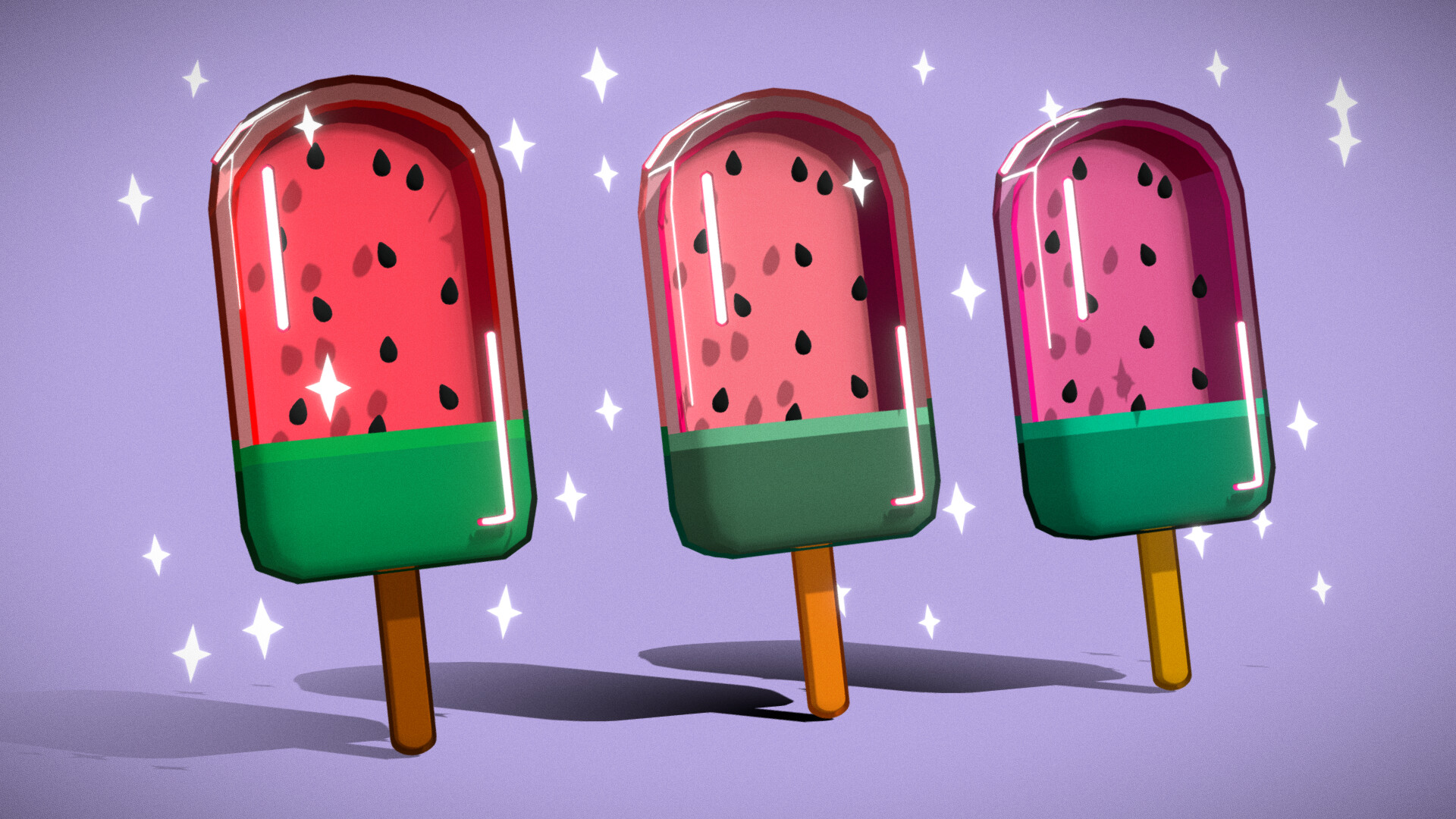 ArtStation - Meyoco watermelon ice lolly