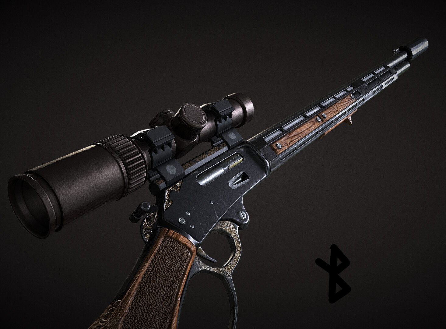 ArtStation - Marlin 30 30 Lever Action Sniper Rifle