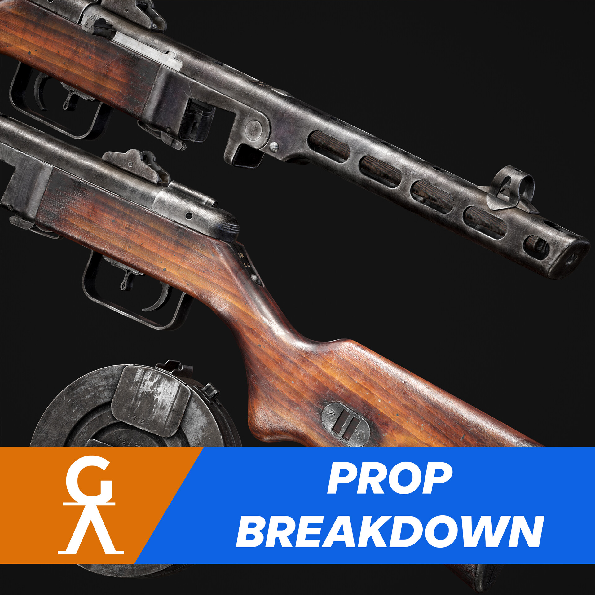 ArtStation - PPSh-41 - Gun Prop Breakdown - Luiz Bueno