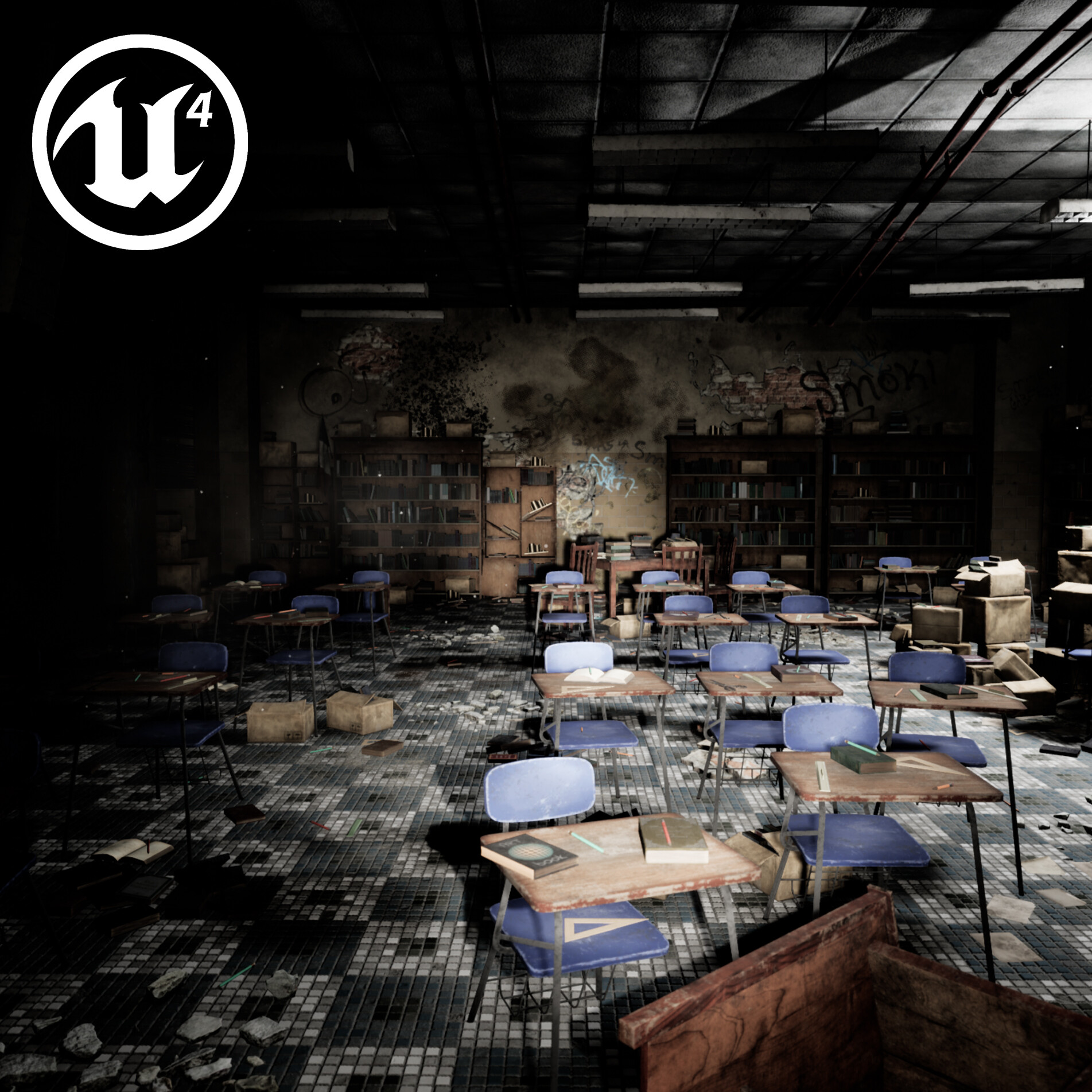 ArtStation - Horror School Environment