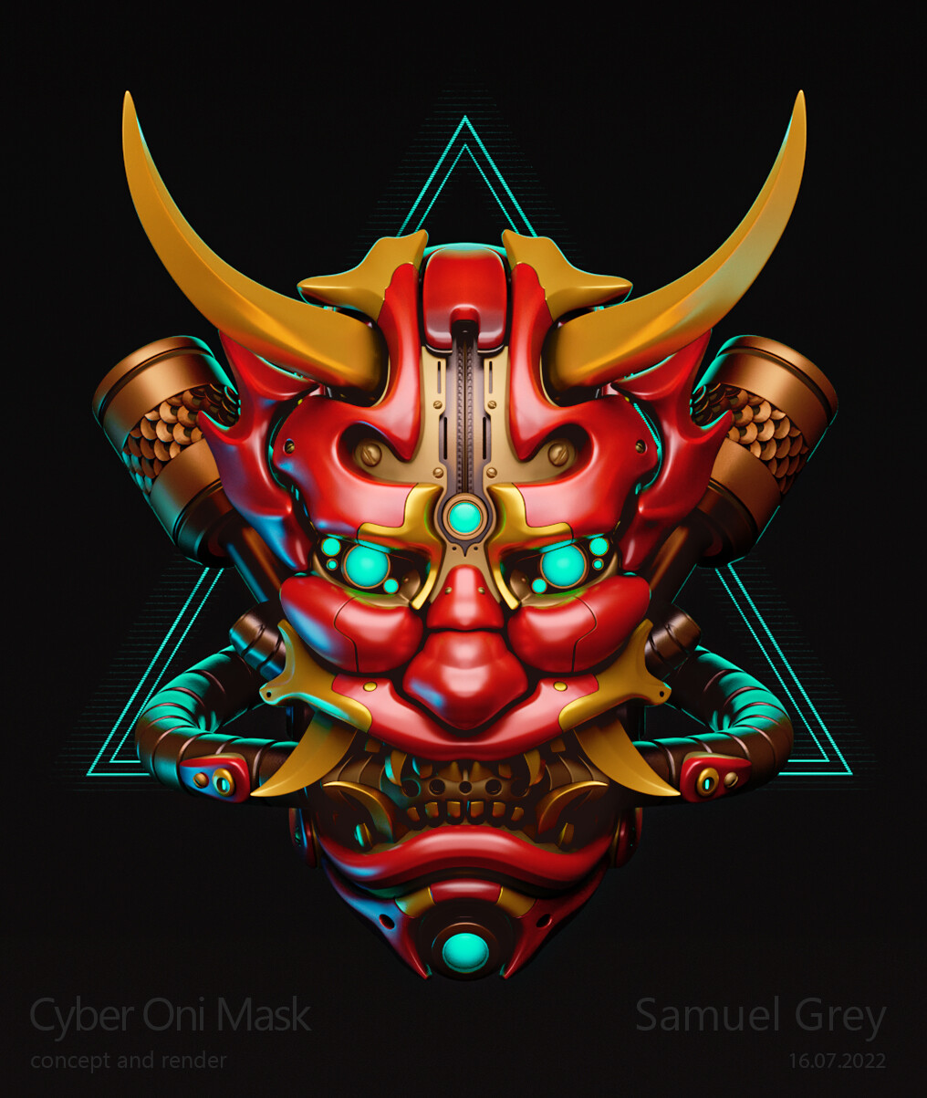 ArtStation - 2D to 3D Oni Mask