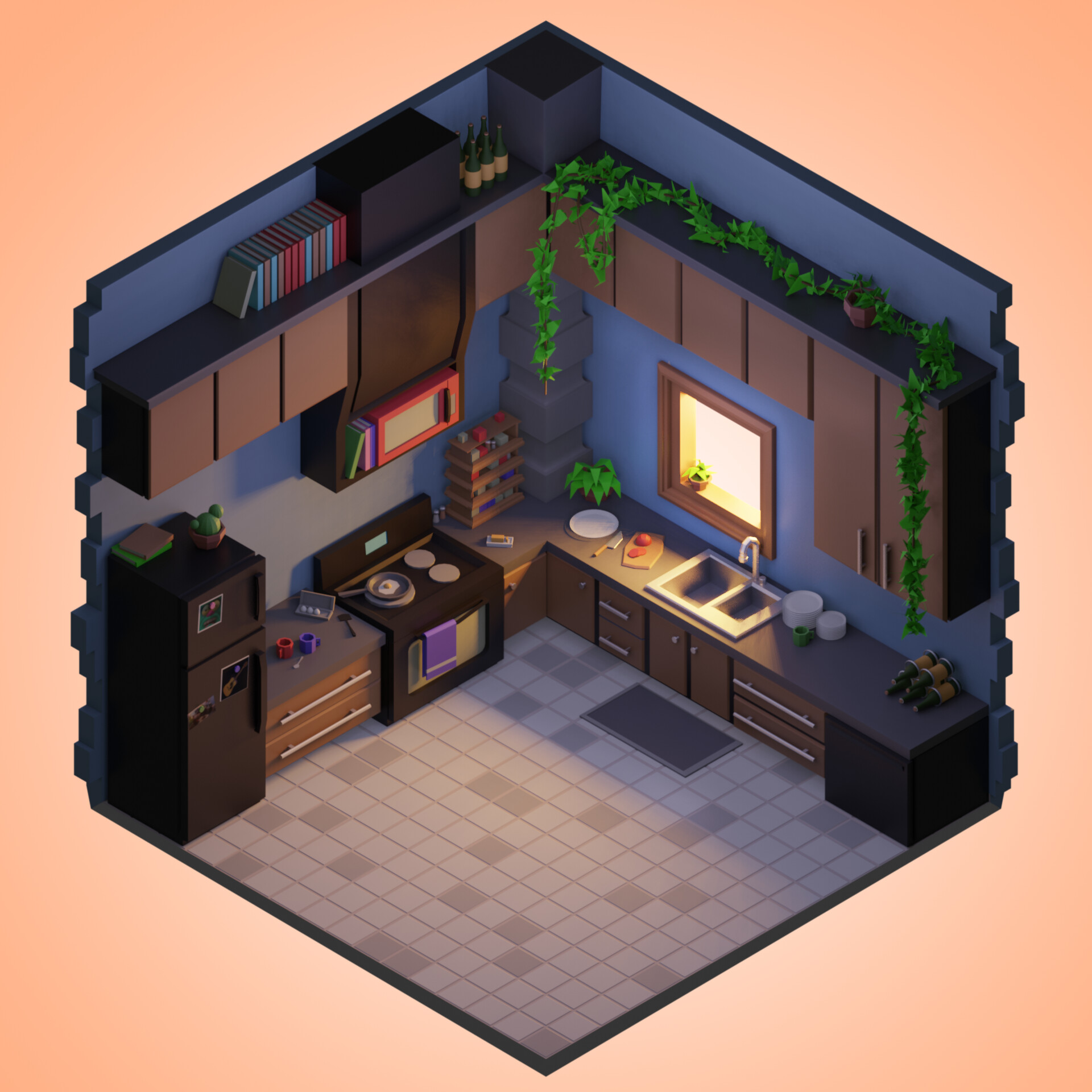 ArtStation - Isometric Kitchen Environment Model