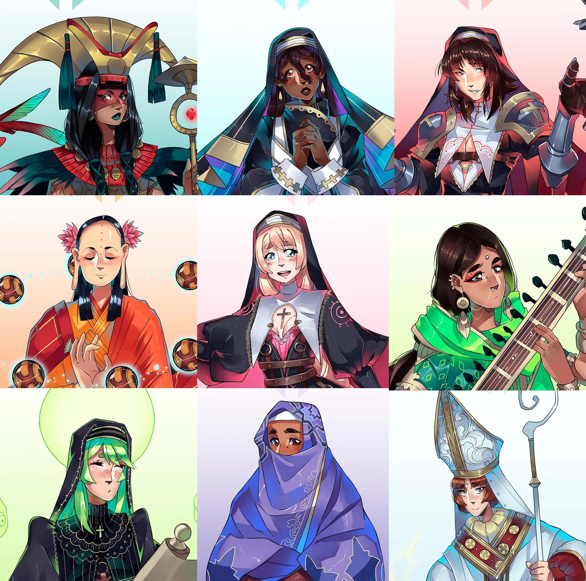 ArtStation - Women of History as Rpg characters: Religious