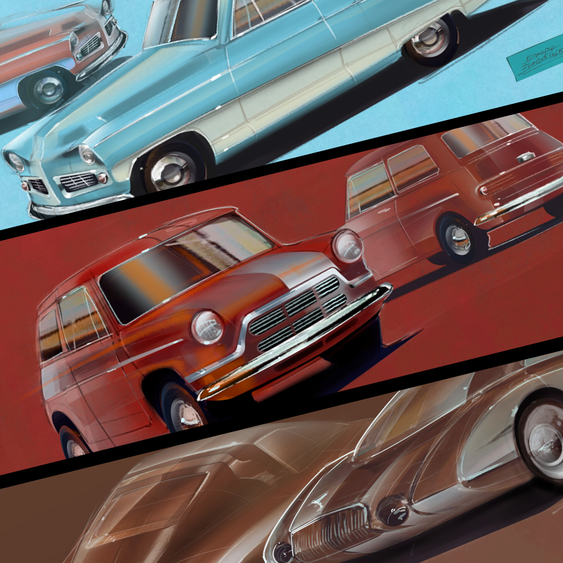 ArtStation - Retro Post apocalyptic setting - Automotive concepts and ...