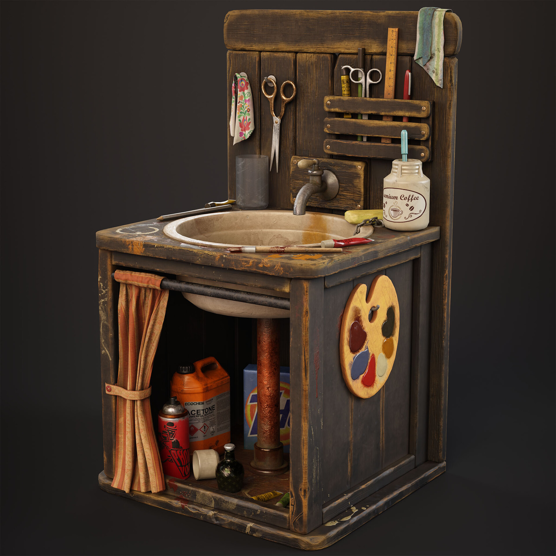 ArtStation - Miniature Artist's Sink
