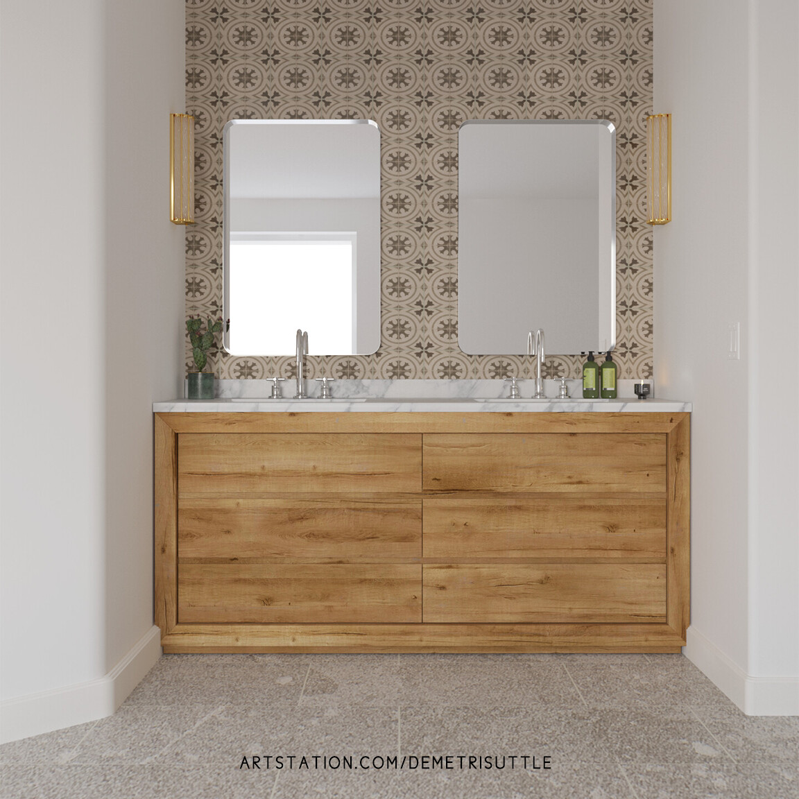ArtStation - Realistic Tiled Vanity