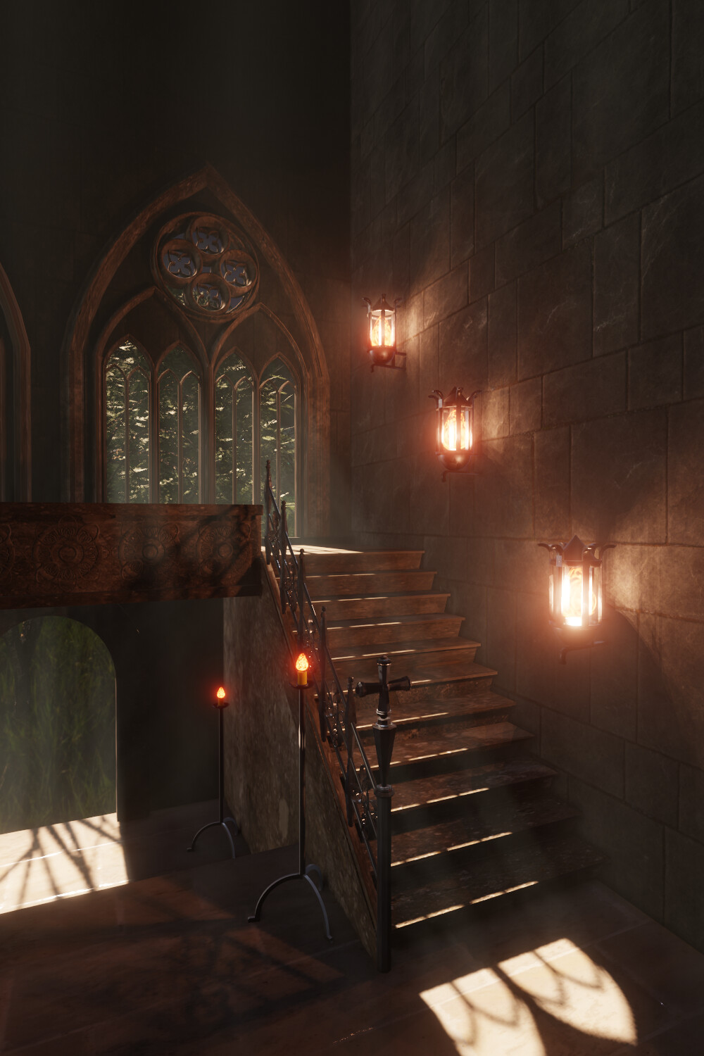 ArtStation - Gothic stairs