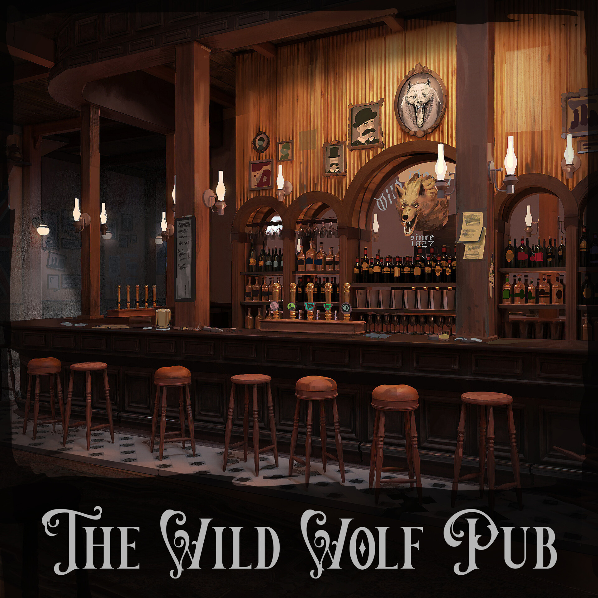 ArtStation - The Wild Wolf Pub Interior Cinematic Shot