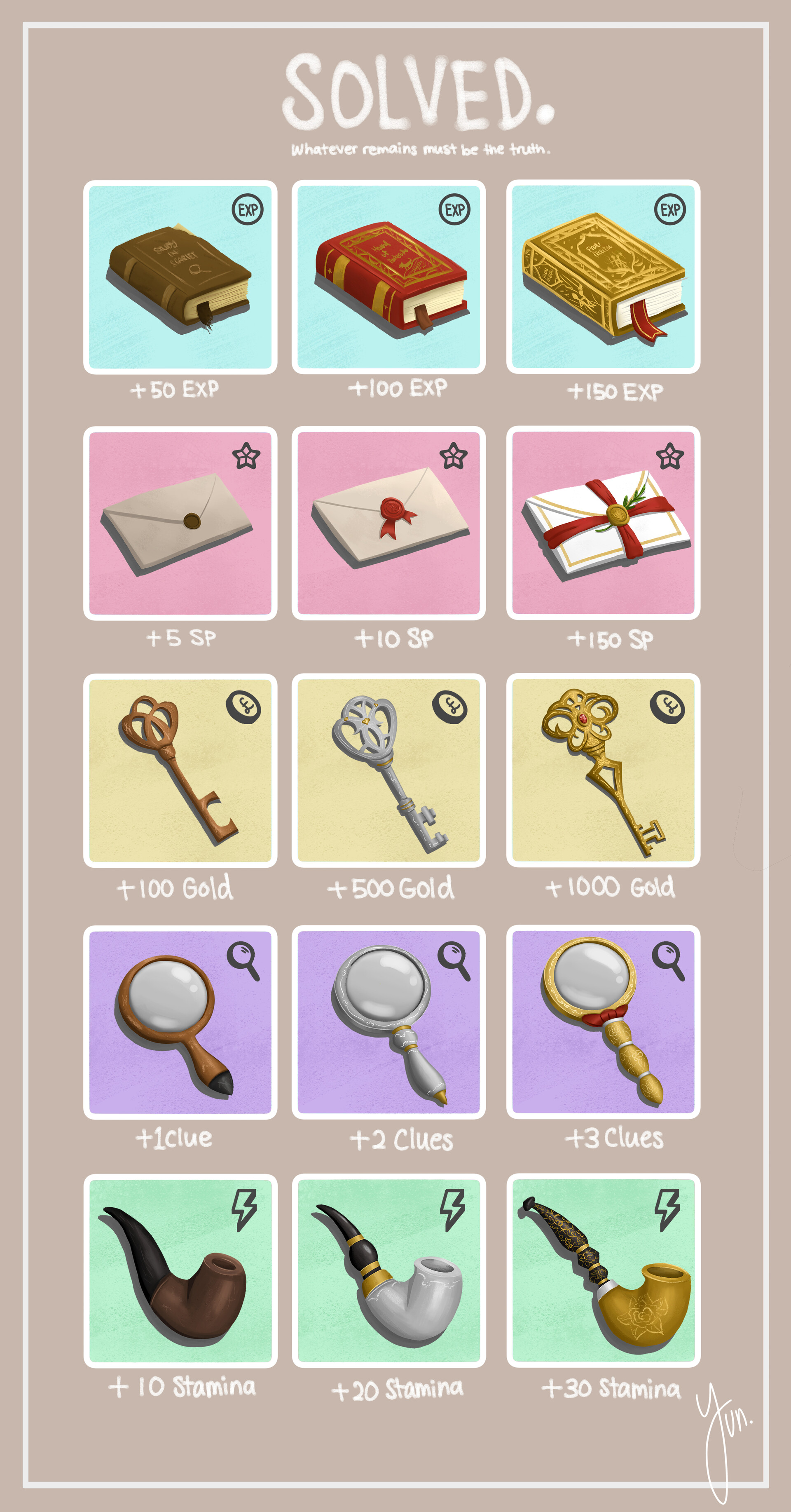 Yuns - Solved - A Sherlock Holmes Themed Game UI Design Project