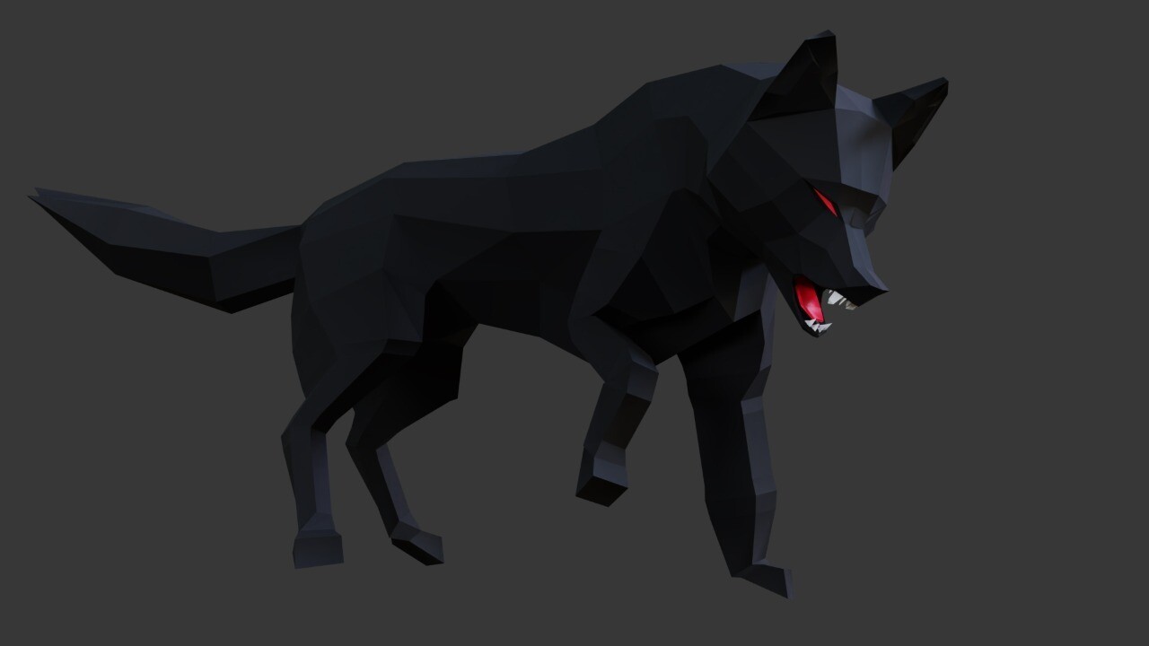 ArtStation - Low poly wolf