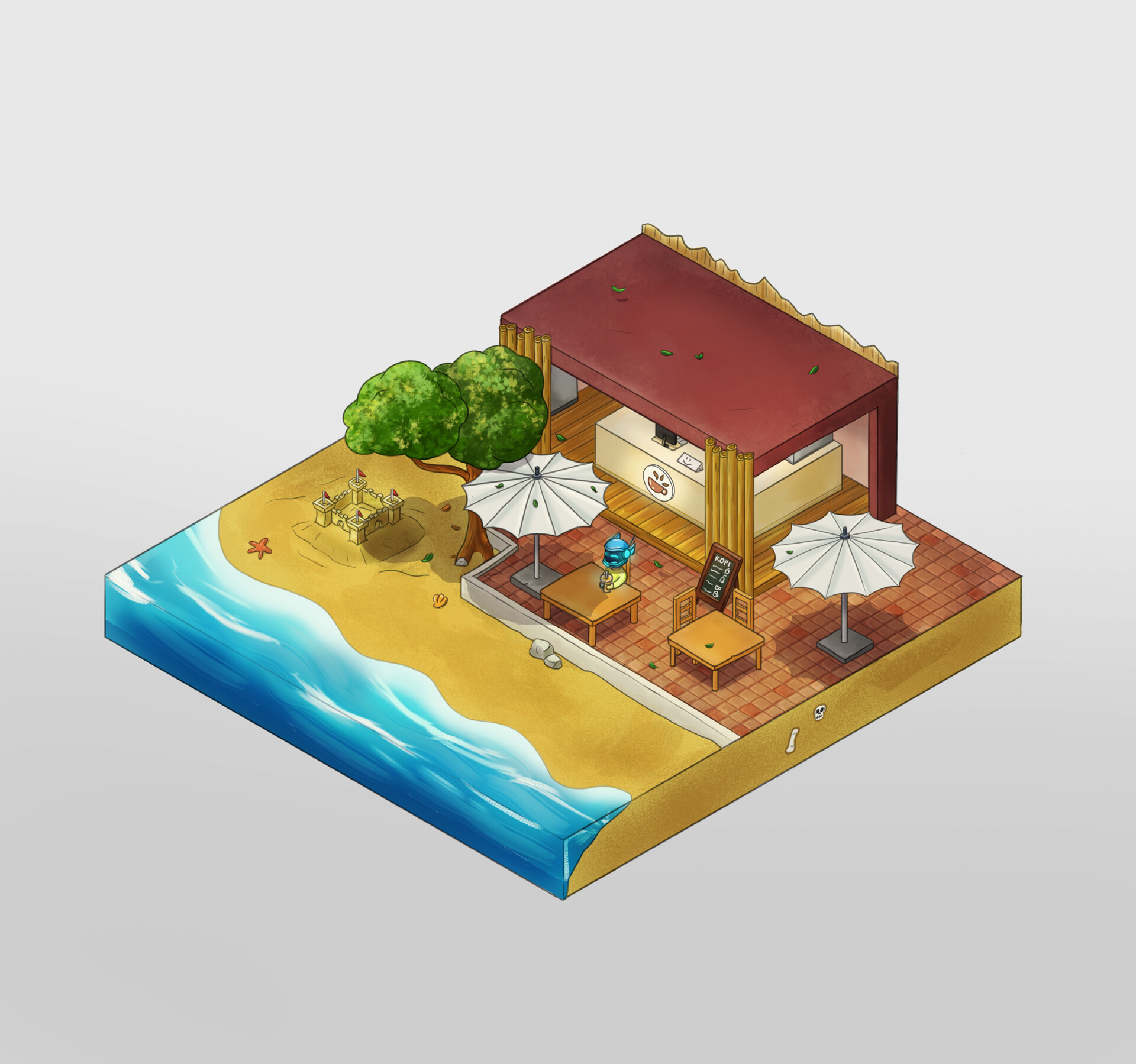 ArtStation - Coffee by the Beach